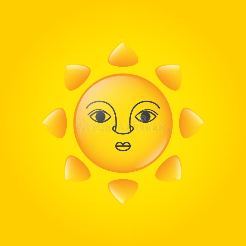 Vector Sun Face stock vector. Illustration of shiny - 125517411