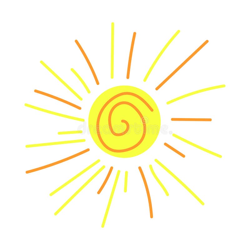 Vector Sun Illustration, Creative Yellow Icon for Warm or Hot Weather ...