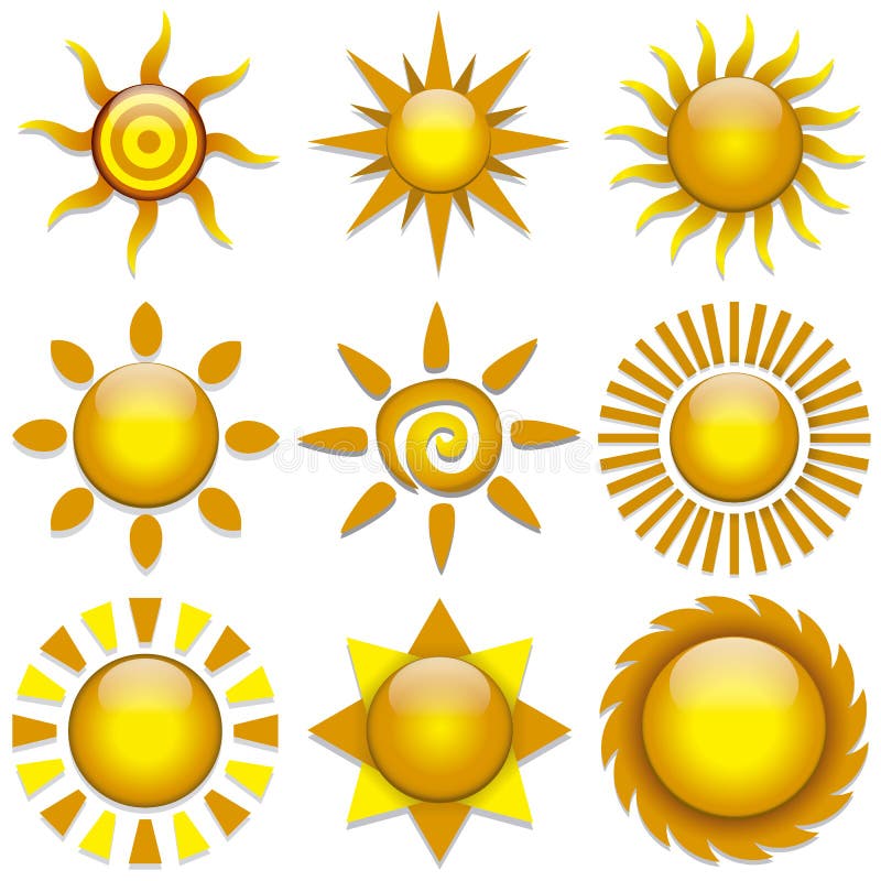 Sun Icons stock vector. Illustration of climate, sunray - 2632409