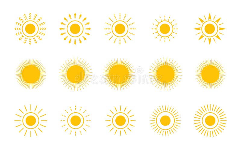 Vector Sun Shapes. Sun Icon Set Stock Illustration Stock Vector ...