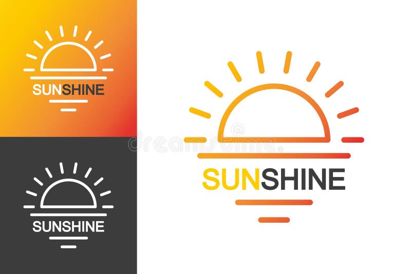 Vector Sun Shine Logotype Set Gradient Style Isolated Stock Vector ...