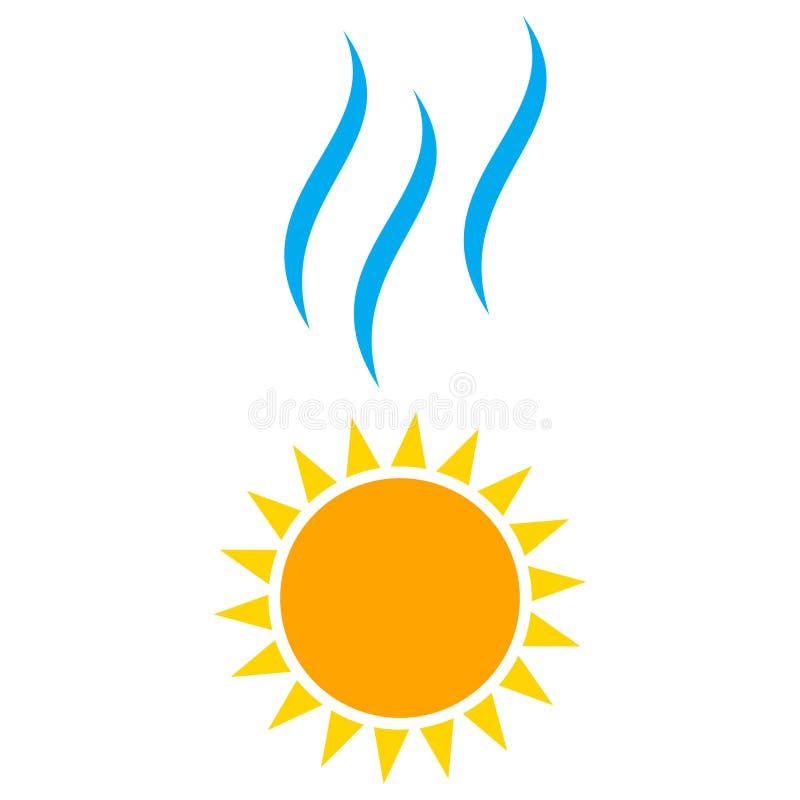 Vector Sun Warm Flat Icon Illustration Stock Vector - Illustration of ...