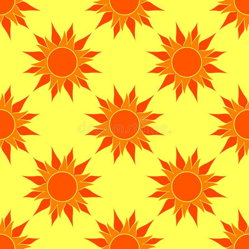 Vector Sunny Orange Seamless Pattern Stock Vector - Illustration of ...