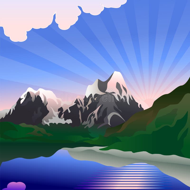Sunrise Lake Stock Illustrations – 161,415 Sunrise Lake Stock ...