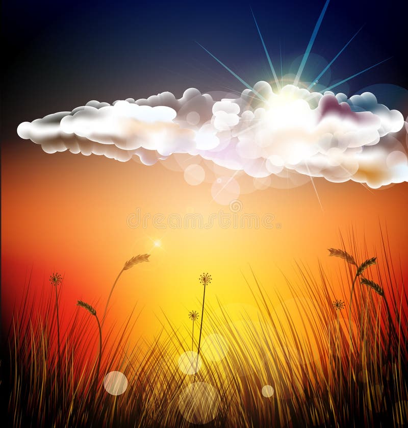 The vector sunset stock vector. Illustration of bright - 27900564