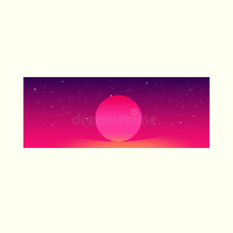 Vector Sunset Banner Background Design. Stock Vector - Illustration of ...