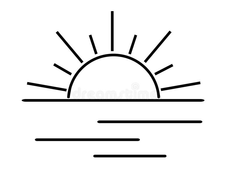 Vector Sunset and Waves, Logo, Icon, Beach Background. Stock Vector ...