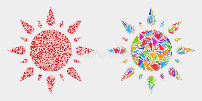 Vector Sunshine Mosaic Icon of Triangle Elements Stock Vector ...