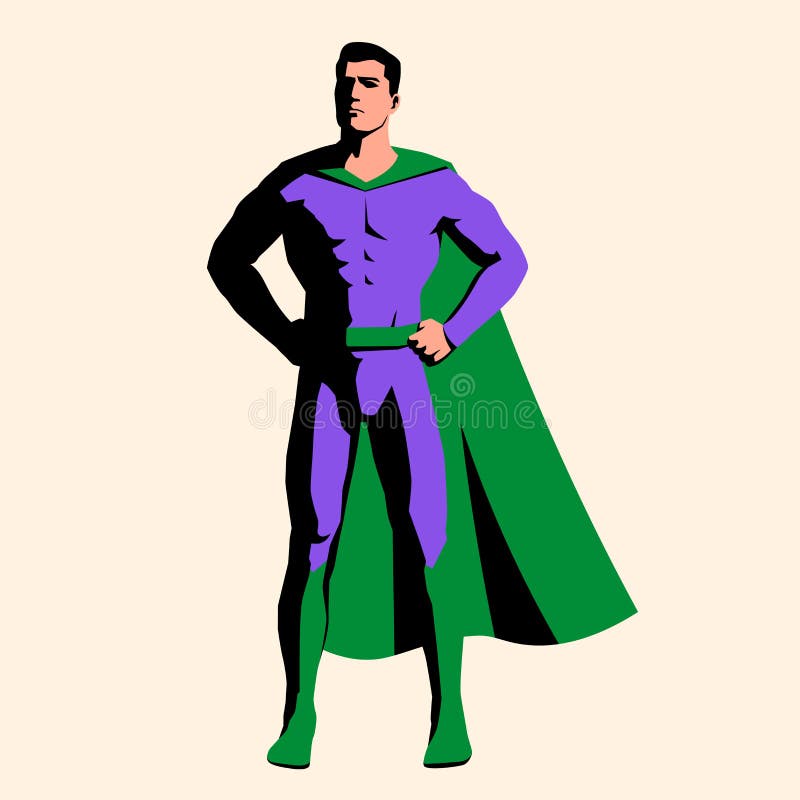 Vector Superhero Action Pose Illustration Isolated Stock Vector ...