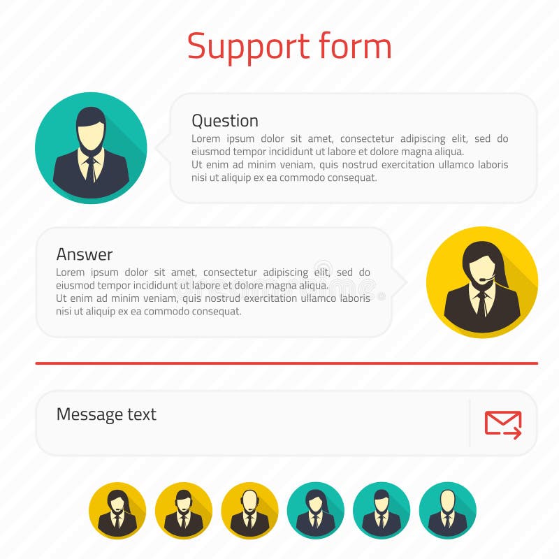 Vector support form stock vector. Illustration of help - 74247173