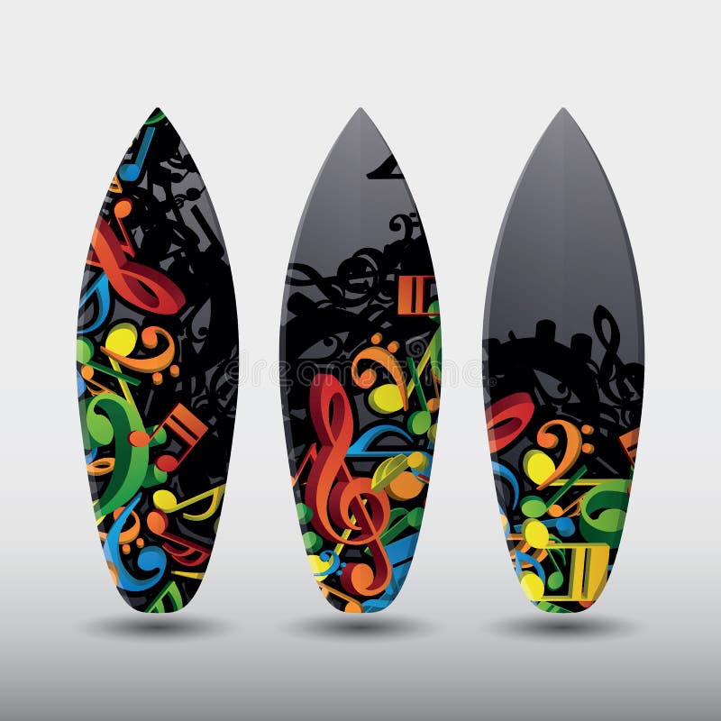 Vector Surfboard Design Templates Stock Vector - Illustration of ocean ...