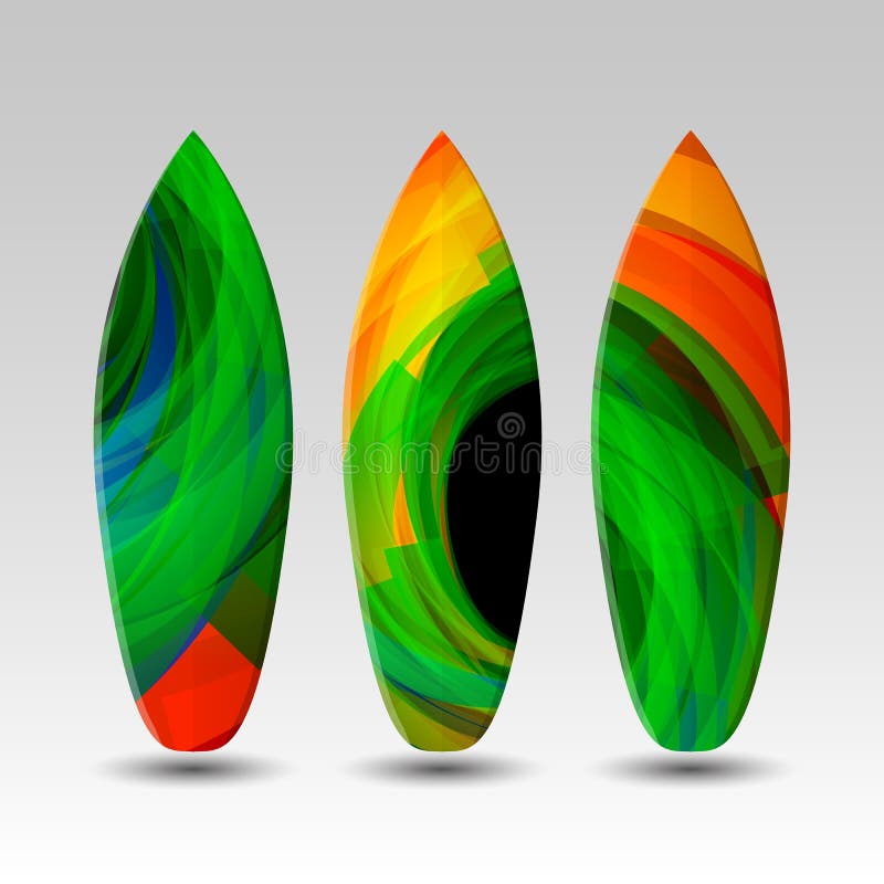 Vector Surfboard Design Templates Stock Vector - Illustration of beach ...