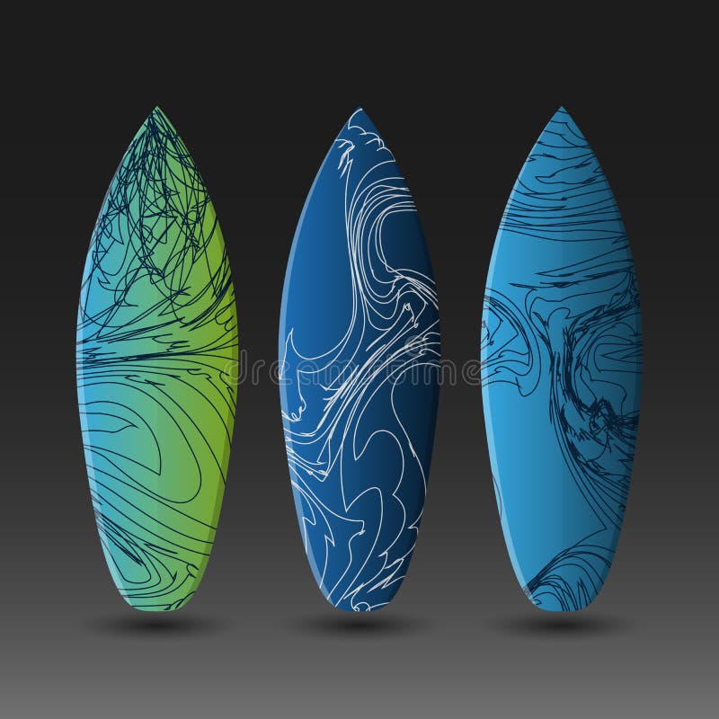 Vector Surfboard Design Templates Stock Vector - Illustration of marble ...