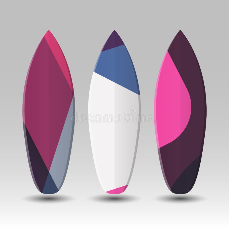 Vector Surfboards Design with Abstract Colorful Geometric Shapes ...