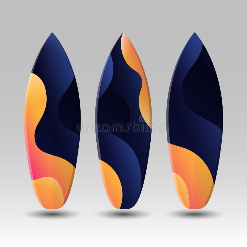 Vector Surfboards Design with Abstract Colorful Geometric Shapes ...