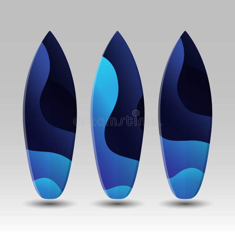 Vector Surfboards Design with Abstract Colorful Geometric Shapes ...