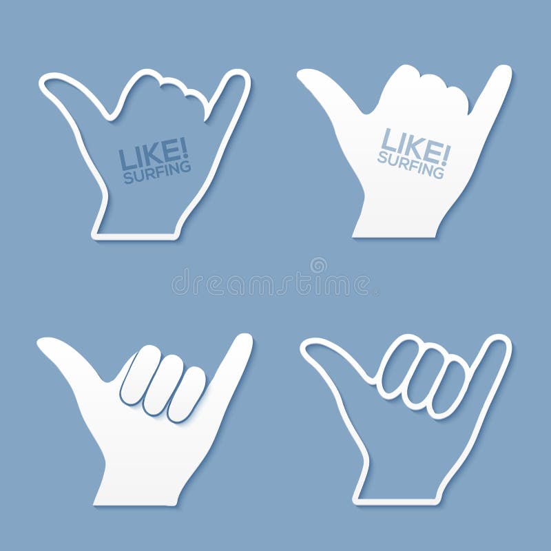 Vector Surfers Shaka Hand Sign Stock Vector - Illustration of sign ...