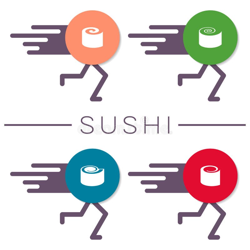 Sushi Running stock vector. Illustration of japanese - 11518564