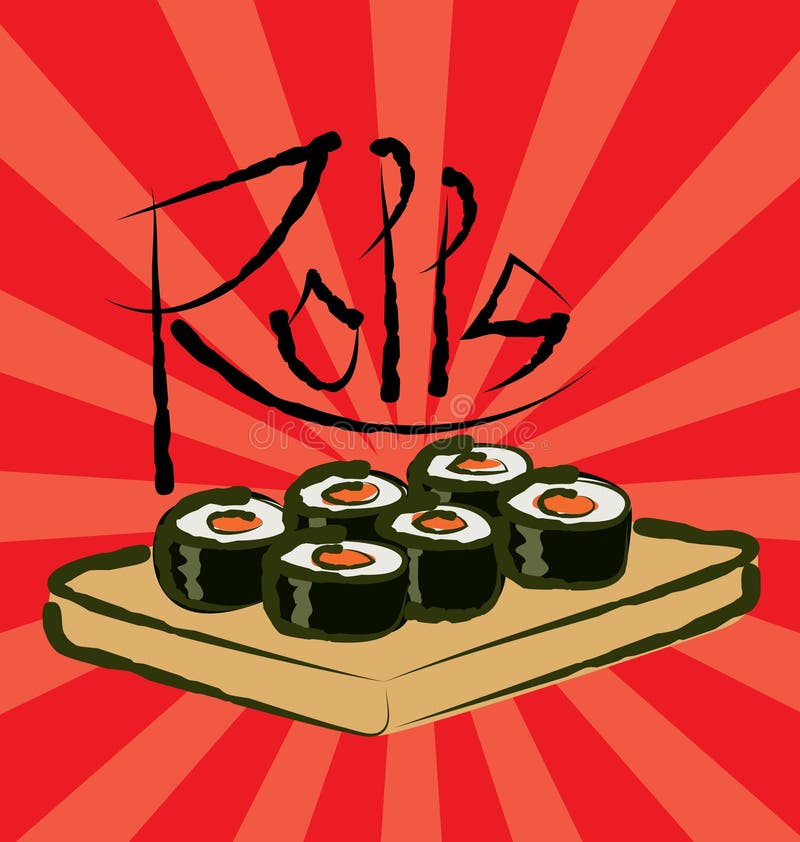 Vector Sushi Rolls stock vector. Illustration of exotic - 52730244