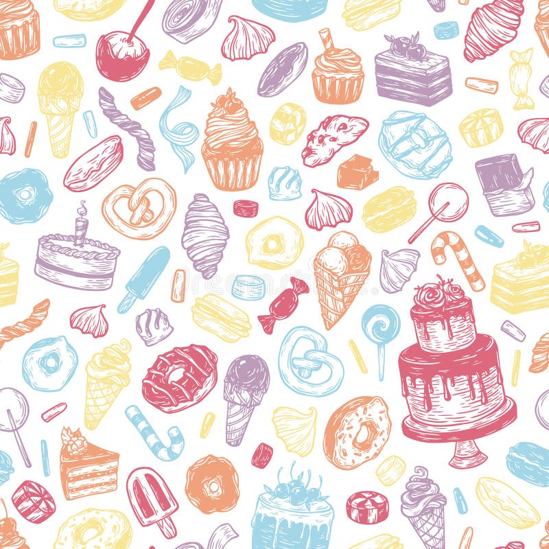 Vector Sweets. stock vector. Illustration of cone, design - 81906478