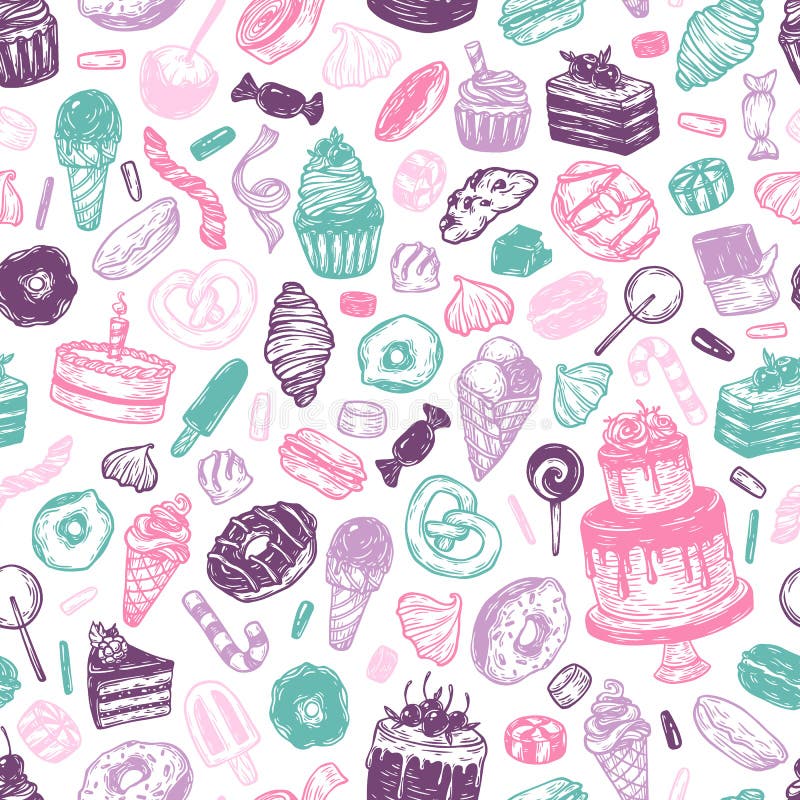 Vector Sweets. Pattern. stock illustration. Illustration of cooking ...