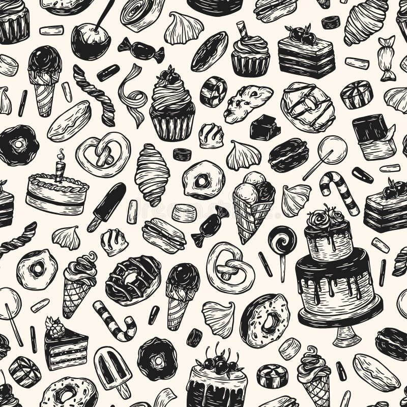 Vector Sweets. Pattern. stock illustration. Illustration of caramel ...