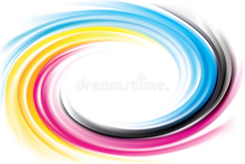 Vector Swirl Background of Primary Colors Printing Process: CMYK Stock ...