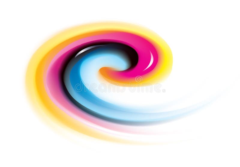 Vector Swirl Background of Primary Colors Printing Process: CMYK Stock ...