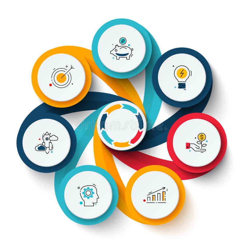 Vector Swirl Elements for Infographic. Template for Cycle Diagram ...