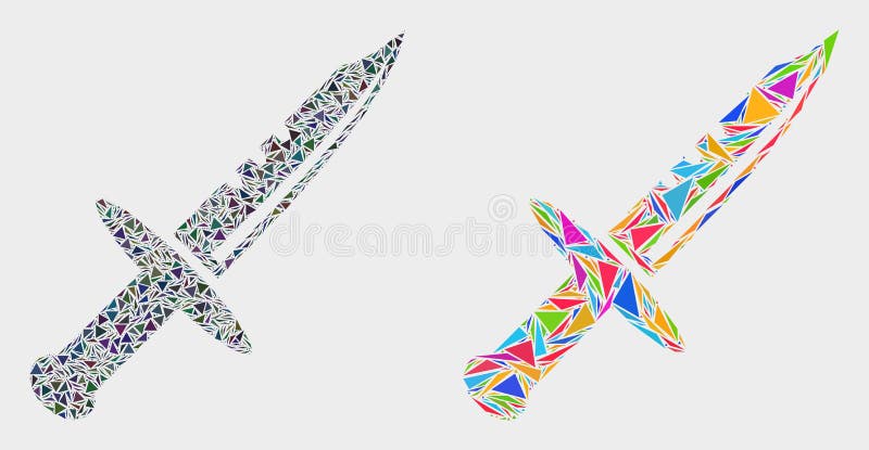 Sword Mosaic of Triangles stock vector. Illustration of creative ...