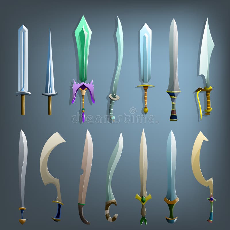 Vector swords set. stock vector. Illustration of arms - 70545585