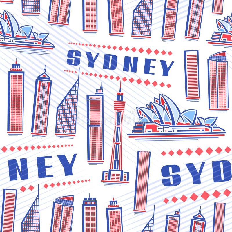 Vector Sydney Seamless Pattern Stock Vector - Illustration of skyline ...
