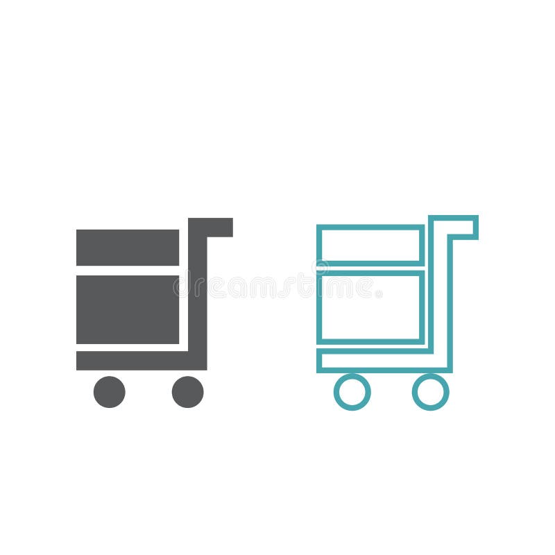 Vector Symbol of the Cart with Boxes Stock Illustration - Illustration ...