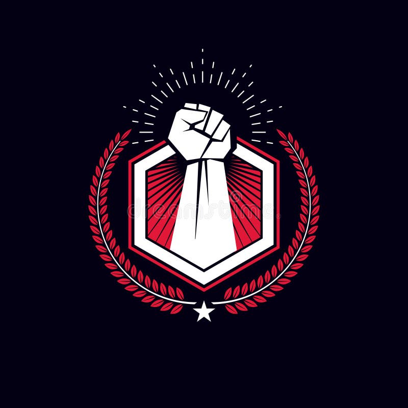 Vector Symbol Created Using Clenched Fist of Athletic Strong Man ...