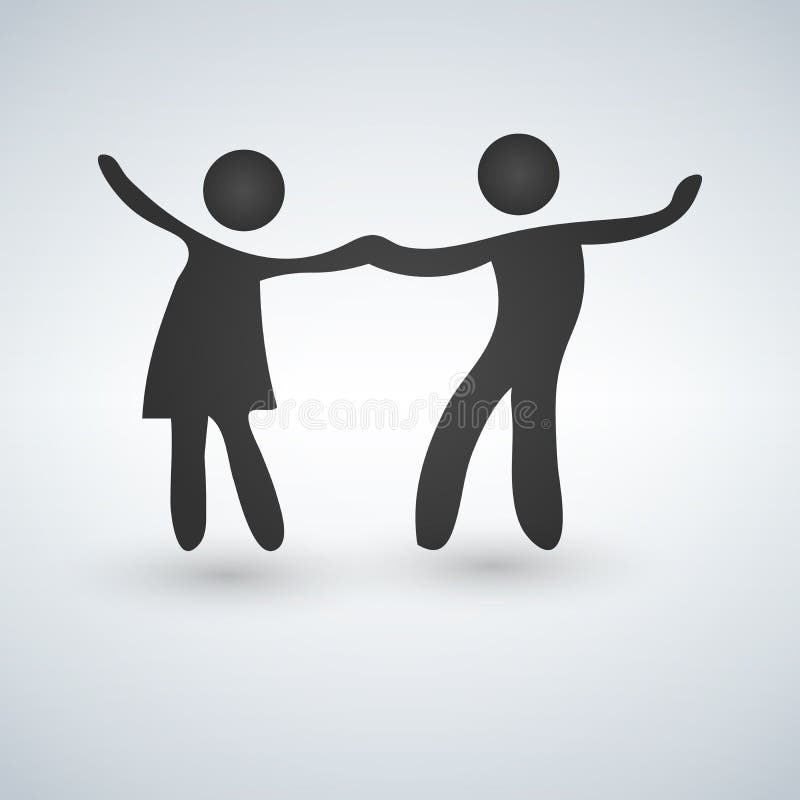 Vector Symbol of a Dancing Couple. Stock Illustration - Illustration of ...