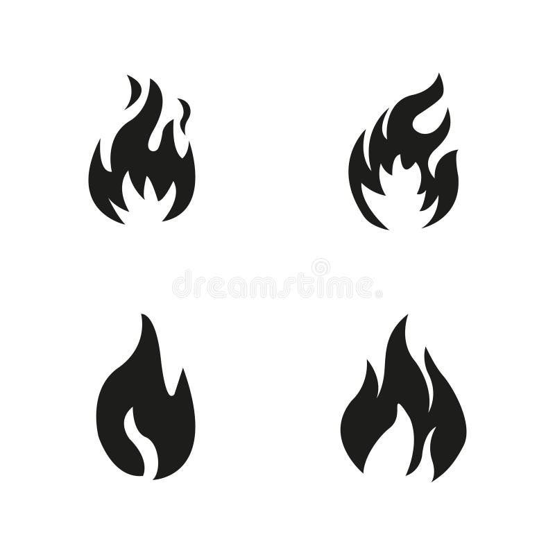 Vector Symbol Fire Flame Icon on White Background Stock Vector ...
