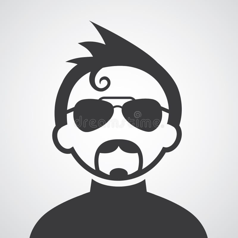 Hipster man symbol stock vector. Illustration of party - 89770407