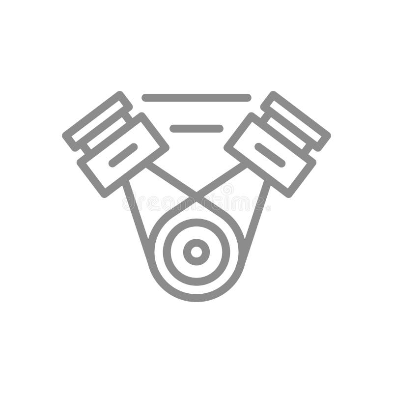 Simple Car Engine, Motor Line Icon. Symbol and Sign Vector Illustration ...