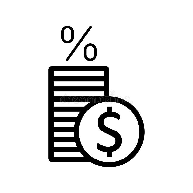 Symbol Image of Deposit Money Under Interest Icon Black on White Stock ...