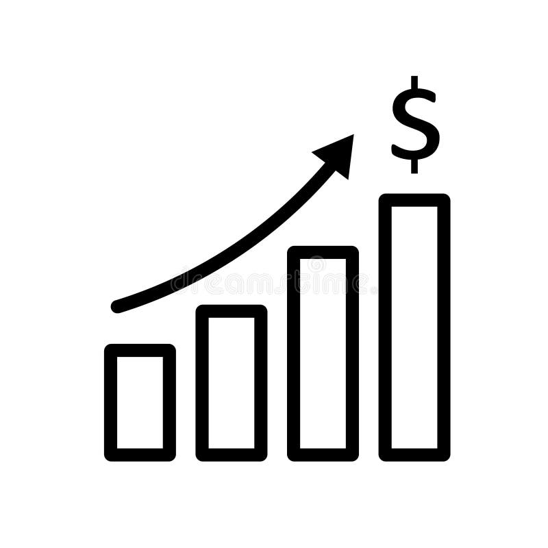 Symbol Image Growth Graphic Investment Icon Black on White Stock Vector ...