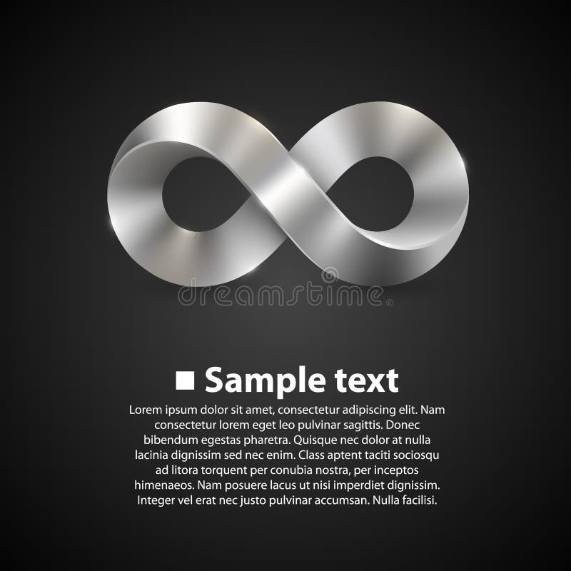 Silver Infinity Symbol stock illustration. Illustration of future ...