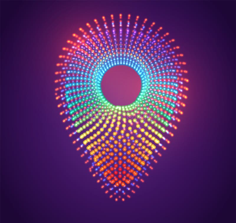 Vector Symbol of Luminous Dots, Rainbow Gradient Stock Vector ...