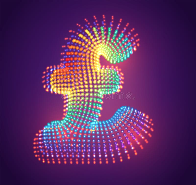 Vector Symbol of Luminous Dots, Rainbow Gradient Stock Vector ...