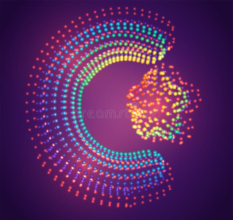 Vector Symbol of Luminous Dots, Rainbow Gradient Stock Vector ...