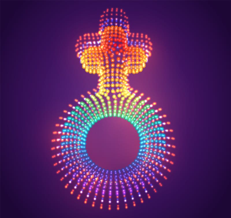 Vector Symbol of Luminous Dots, Rainbow Gradient Stock Vector ...