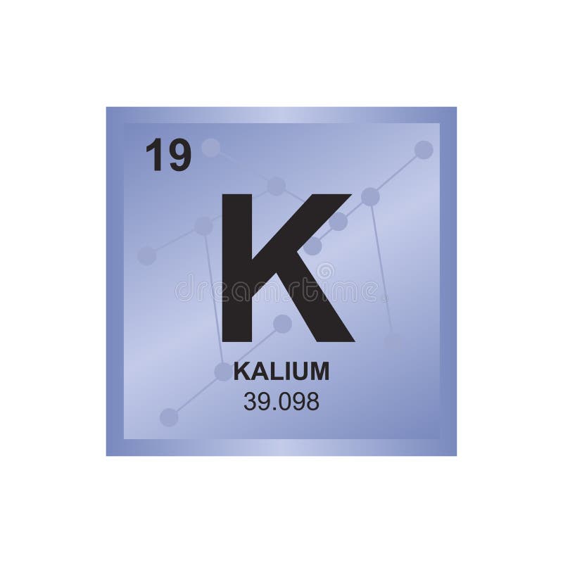 Potassium Symbol - K. Element of the Periodic Table Zoomed Stock ...