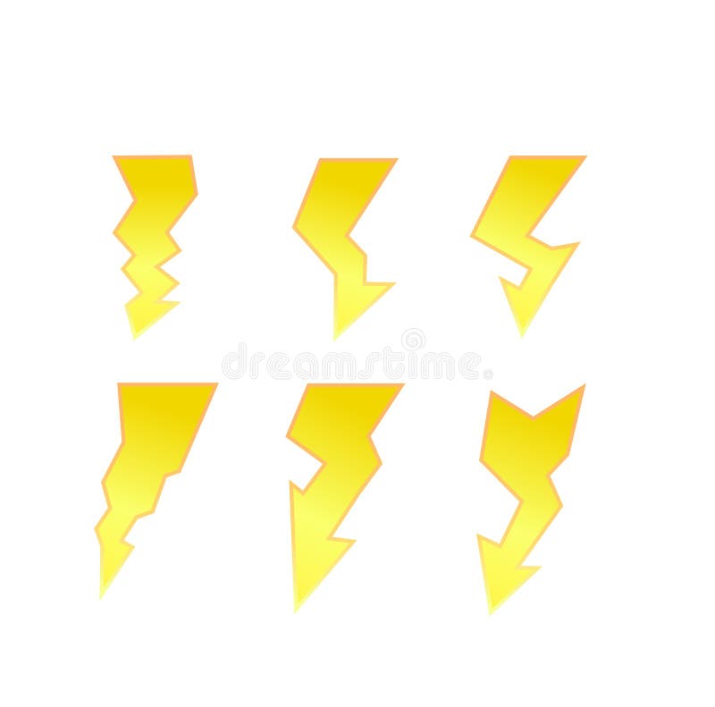 Vector Symbol Set of Thunder Lighting Icons Stock Vector - Illustration ...