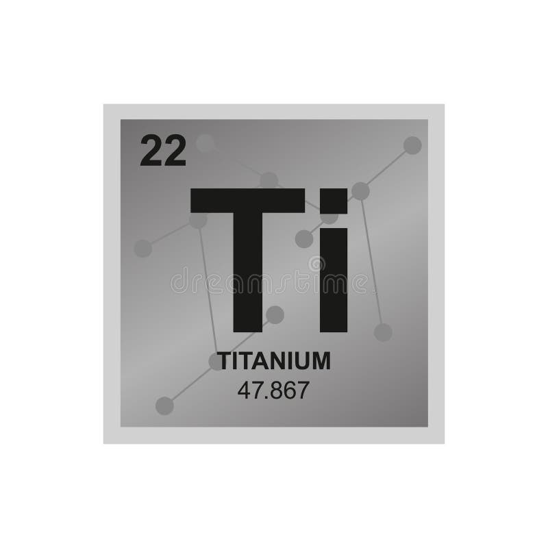 Titanium Symbol In Square Shape With Metallic Border And Transparent ...