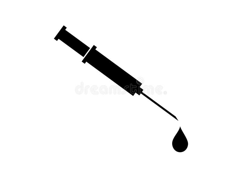 Syringe Icon with Drug Drop Illustrating Vaccination an Immunization ...