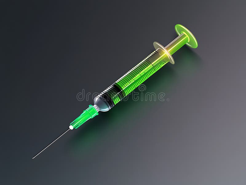 Vector Syringe Icon in Vibrant Green Stock Illustration - Illustration ...